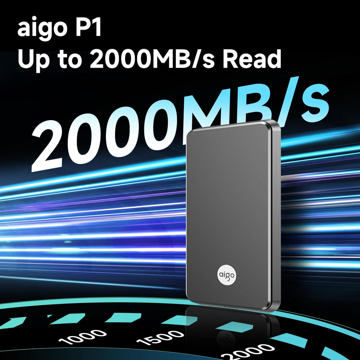 aigo P1 External SSD 1Tb/2TB Portable SSD Up to 2000 MB/s Read USB 3.2